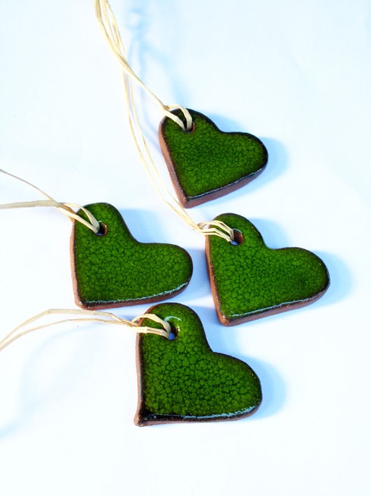 Mini Christmas Green Heart Love Ornament And Gift Tag on Luulla