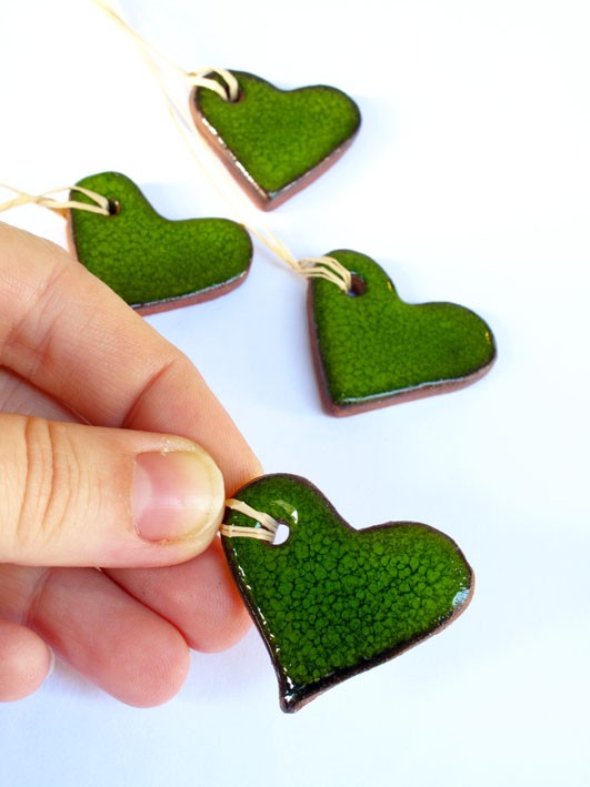 Mini Christmas Green Heart Love Ornament And Gift Tag on Luulla